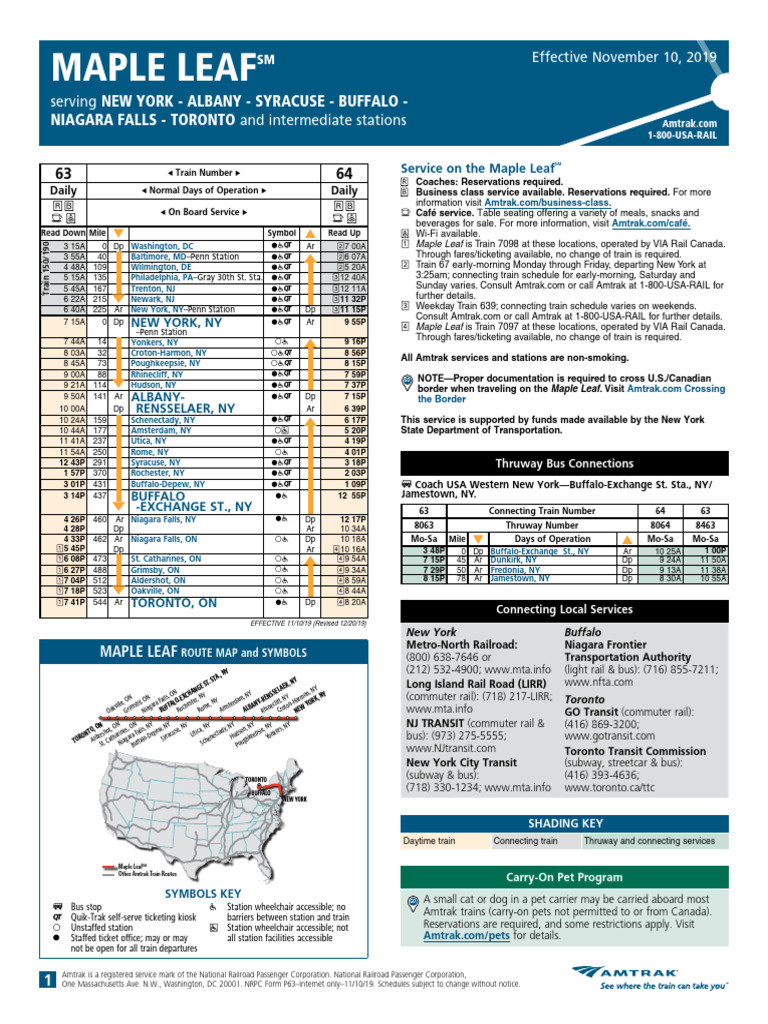Maple Leaf Schedule 111019 | PDF