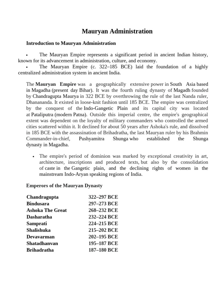 Mauryan Administration | PDF
