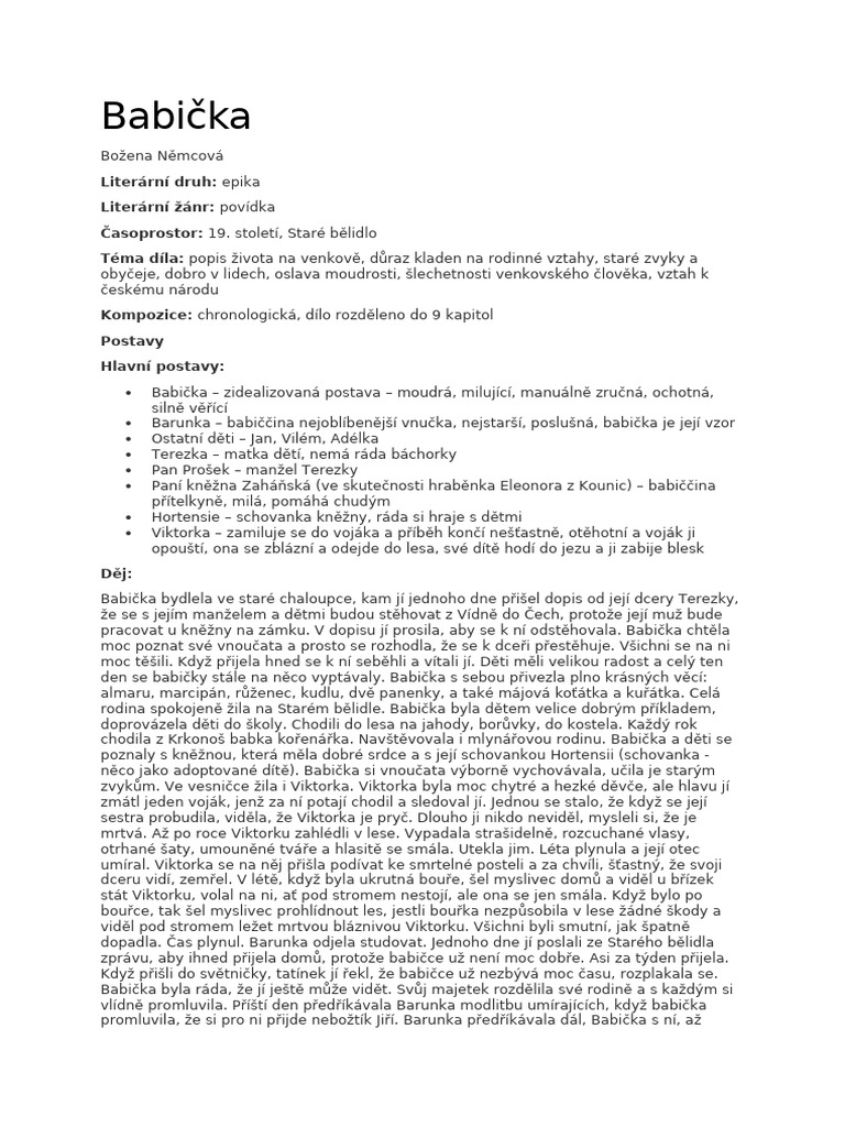 Babička Rozbor | PDF