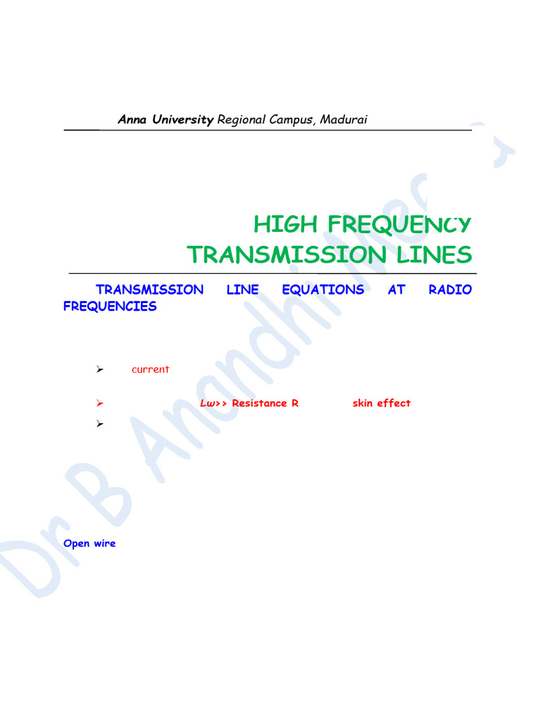 Unit-2 High Frequency Transmission Lines22 | PDF