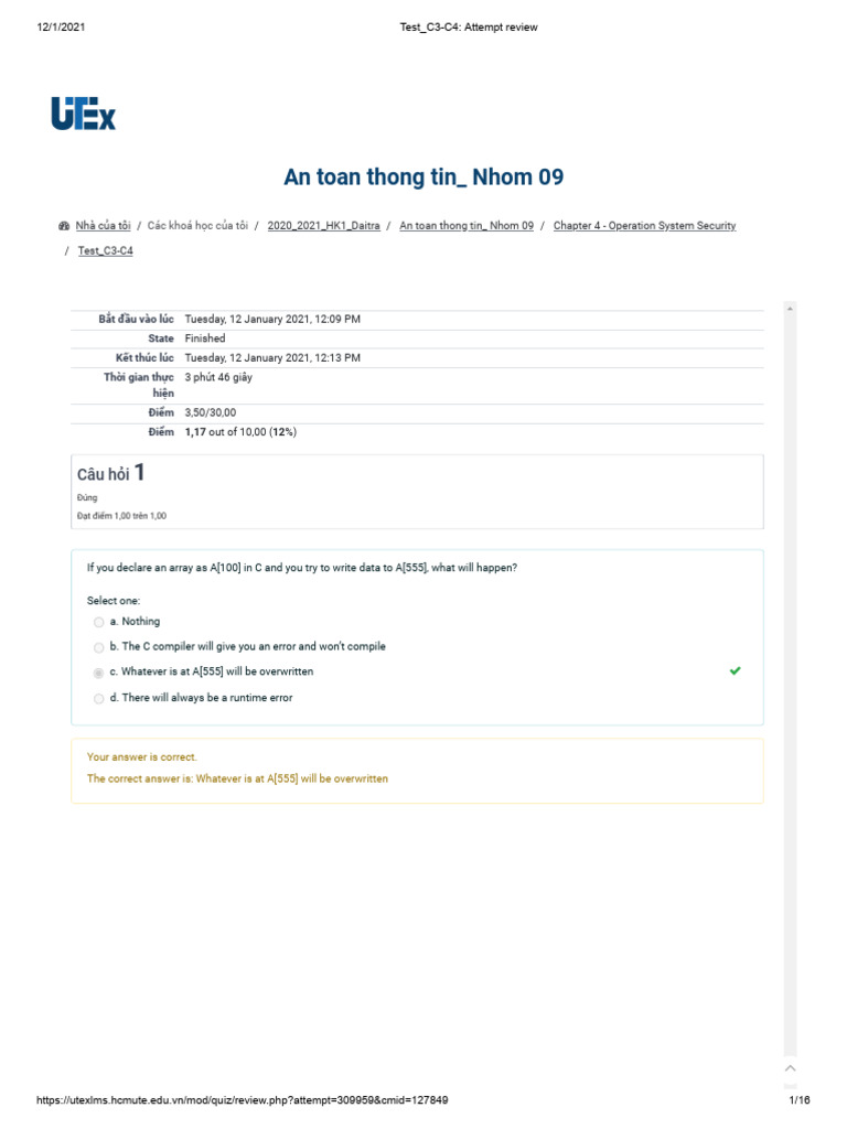 Test - C3 C4 - Attempt Review | PDF