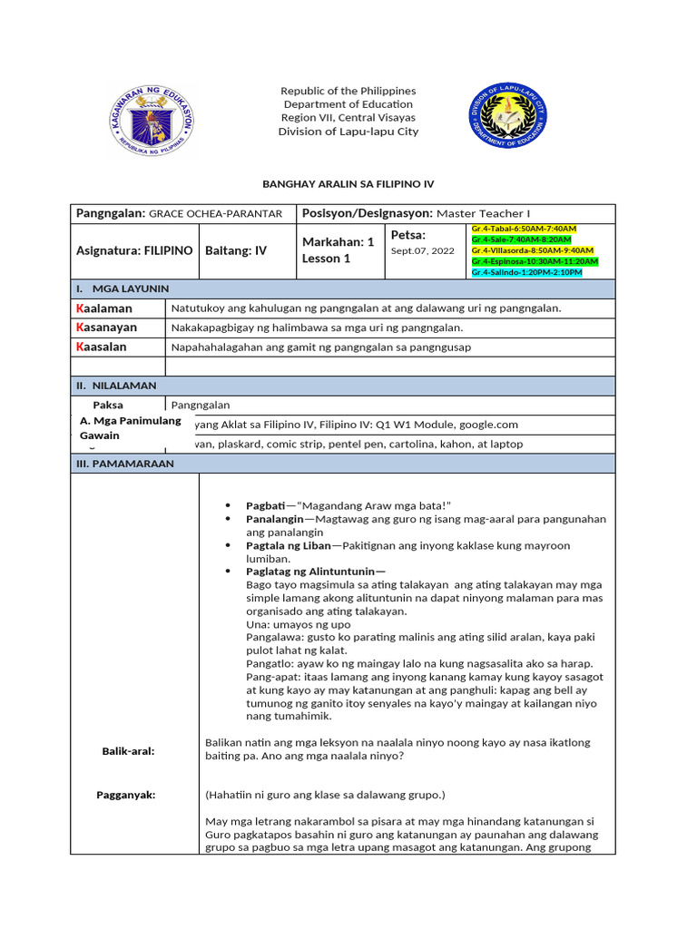 Filipino 4 Q1 W1 Pdf