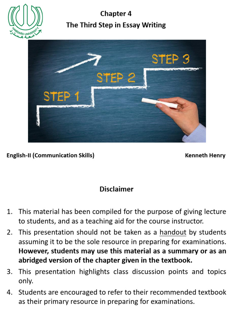 Chapter 4 The Third Step in Essay Writing | PDF | Essays | Paragraph