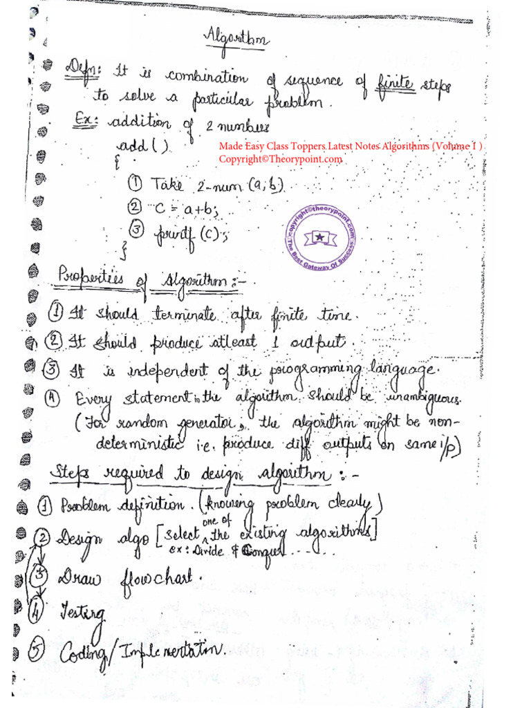 3 - Algo - V1 - Made Easy Class Latest Notes | PDF