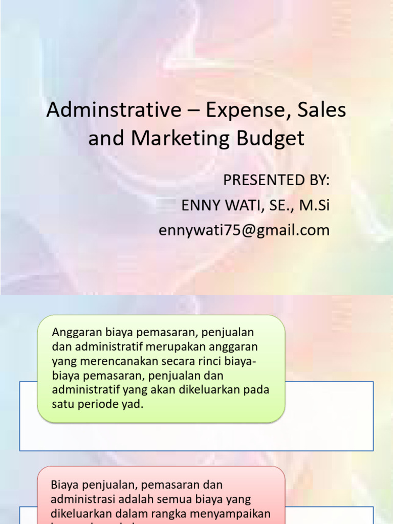 Pertemuan 4 Adminstrative - Expense, Sales and Marketing Budget | PDF