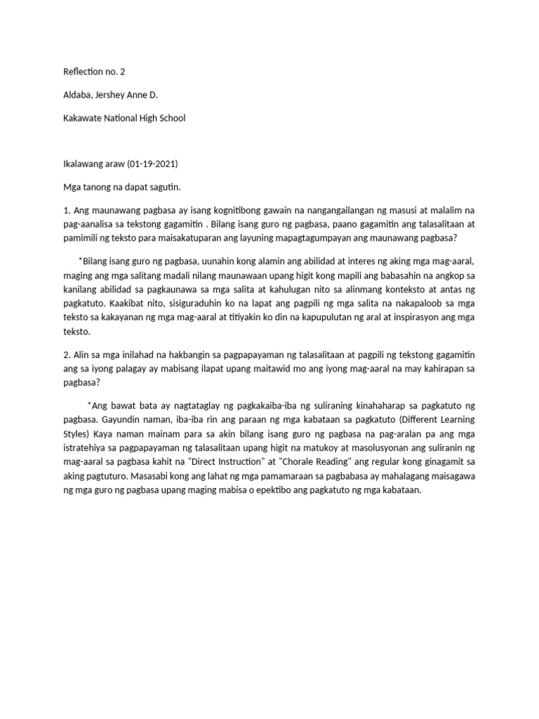 Reflection No.2 - WPS Office | PDF | Career & Growth