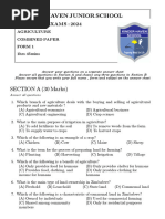 Form 1 Geography Mid Year Exam 2024 | PDF | Wind Speed | Wound