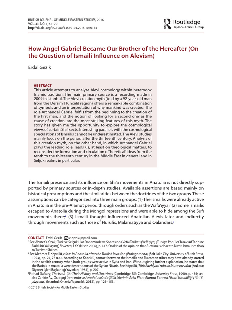 Ismaili Influence on Alevism: A Study | PDF | Shia Islam | Isma'ilism