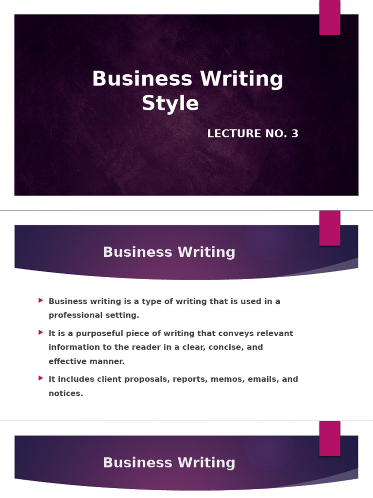 Business Writing Style | PDF | Memorandum | Career & Growth