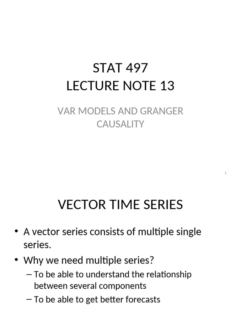 Topic 12 Stat 497 Ln12 Var | PDF