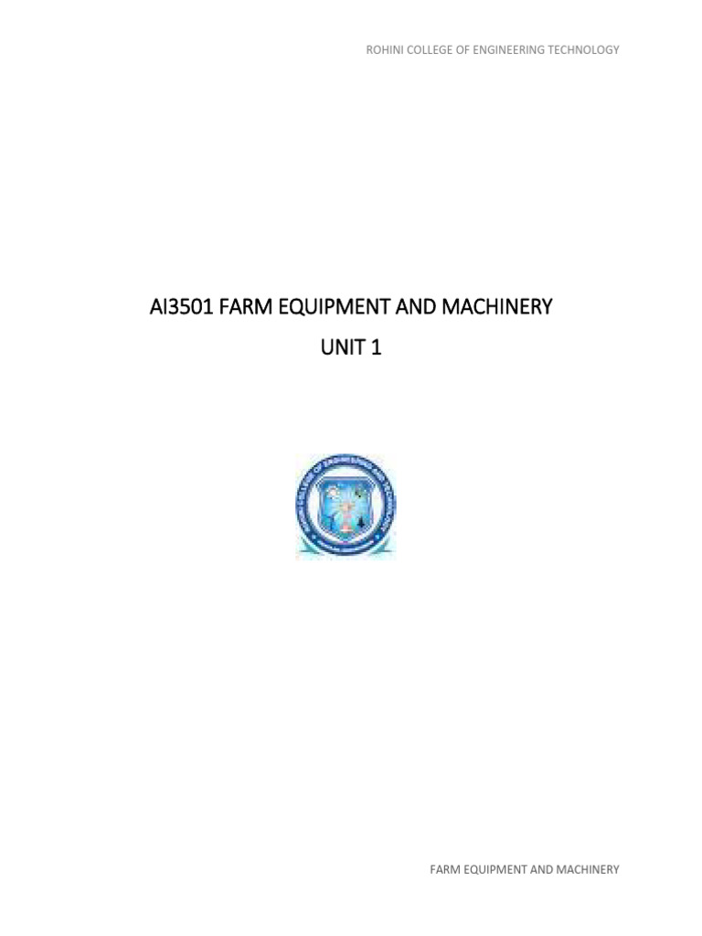 Farm Equipment and Machinery Overview | PDF | Plough | Tillage