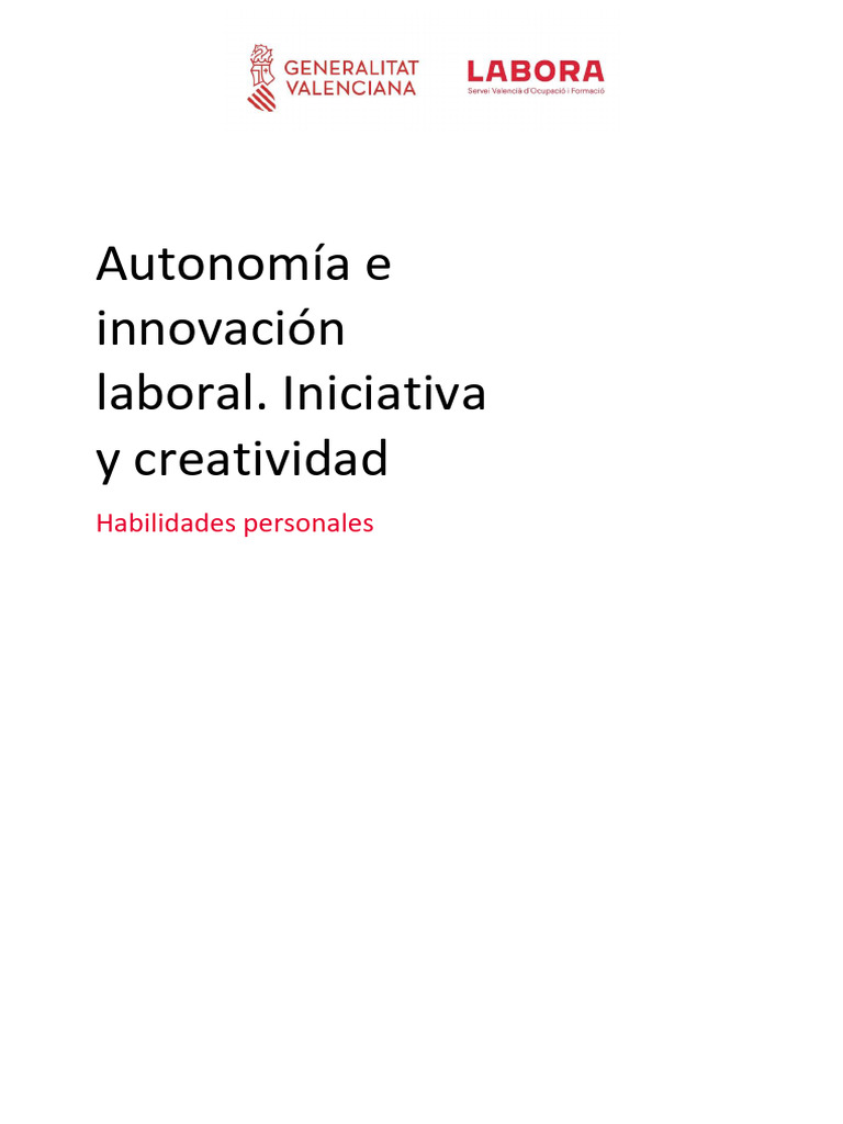 Autonomia - Innovacion - Laboral Temario | PDF