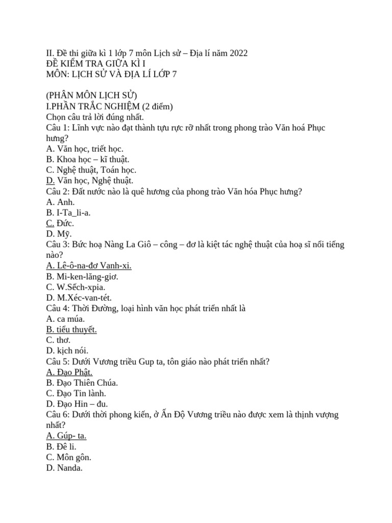 Ôn Thi Gi A Kì | PDF