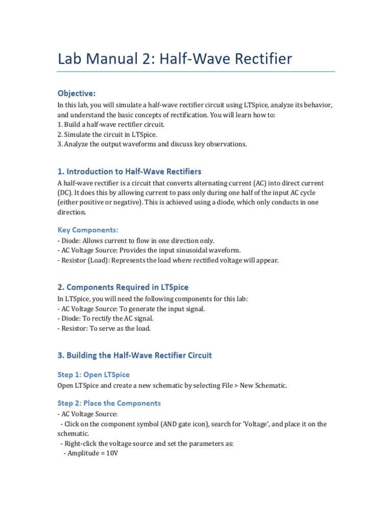 BIE Lab 2 Half - Wave - Rectifier | PDF