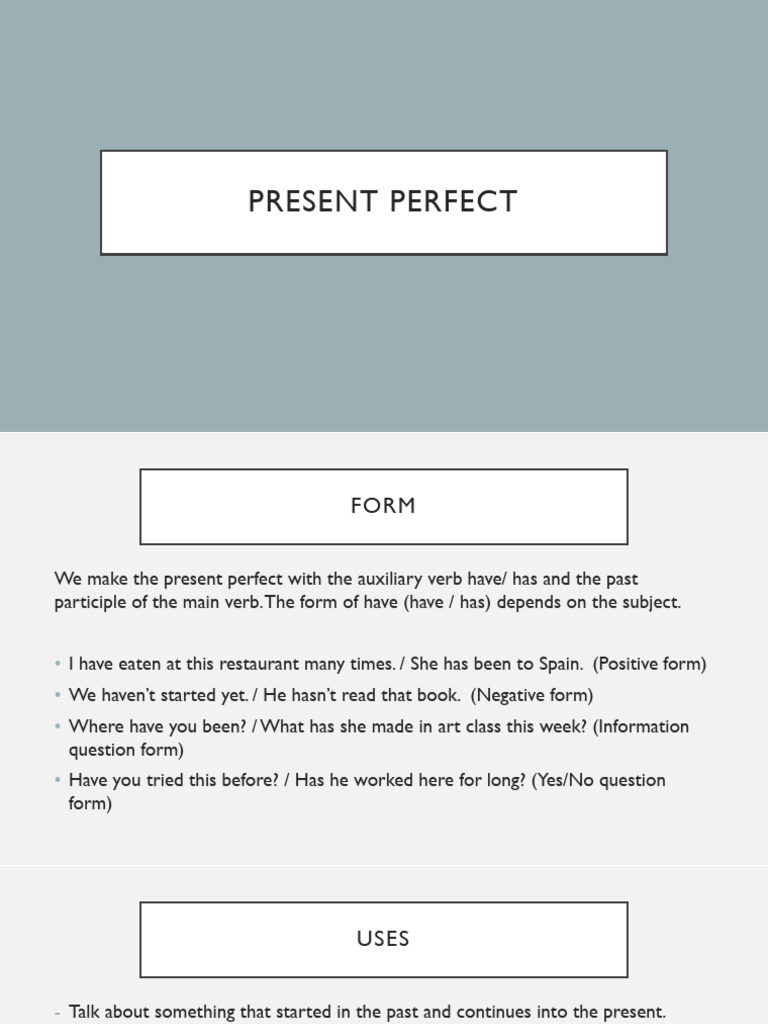 PRESENT PERFECT | PDF