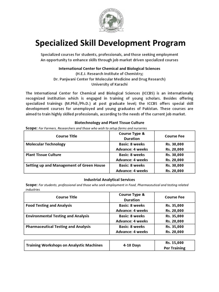Specialized Skill Development Program: For Farmers, Researchers and ...