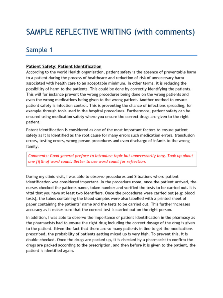 Sample Reflective Writing | PDF