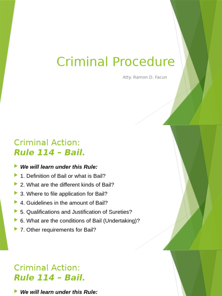 Criminal Procedure S7 Bail | PDF | Bail | Arrest