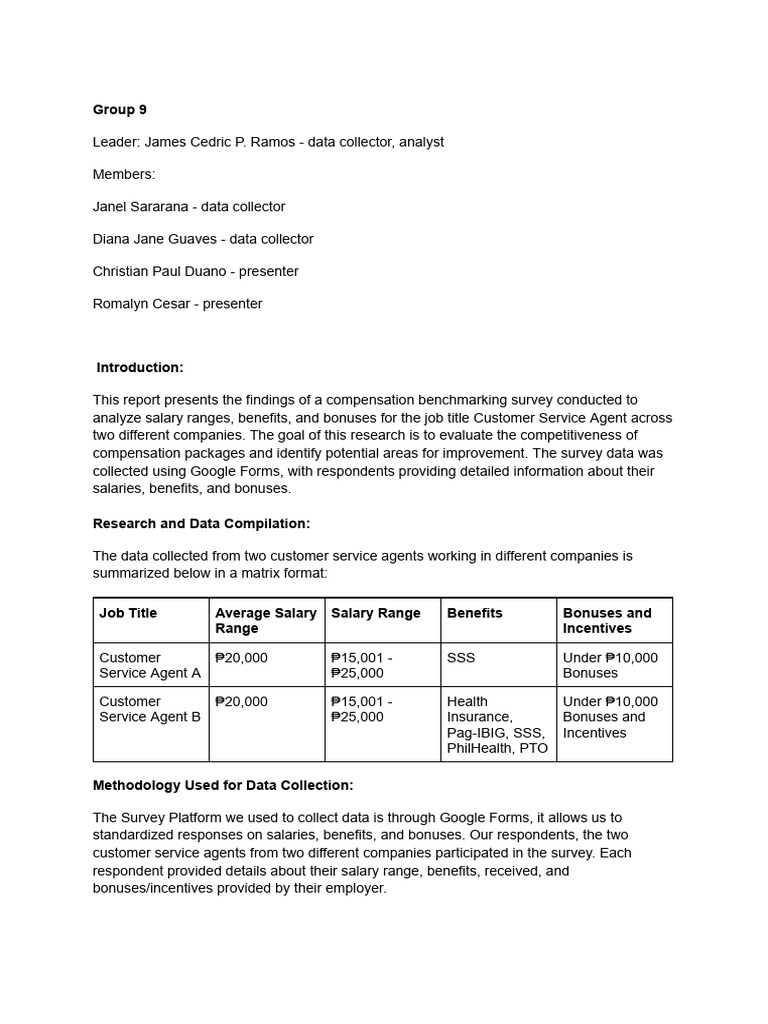 Compensation Benchmarking | PDF