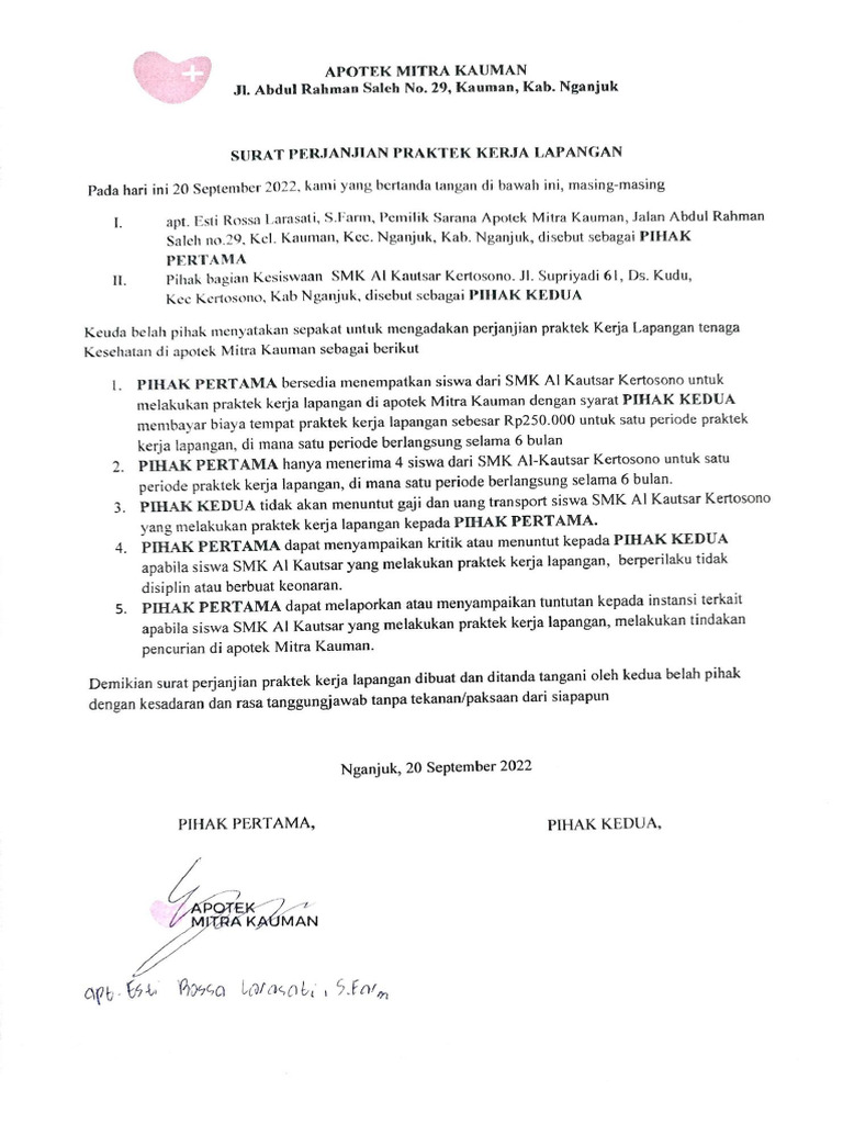 Mou PKL Apt Mitra Kauman | PDF