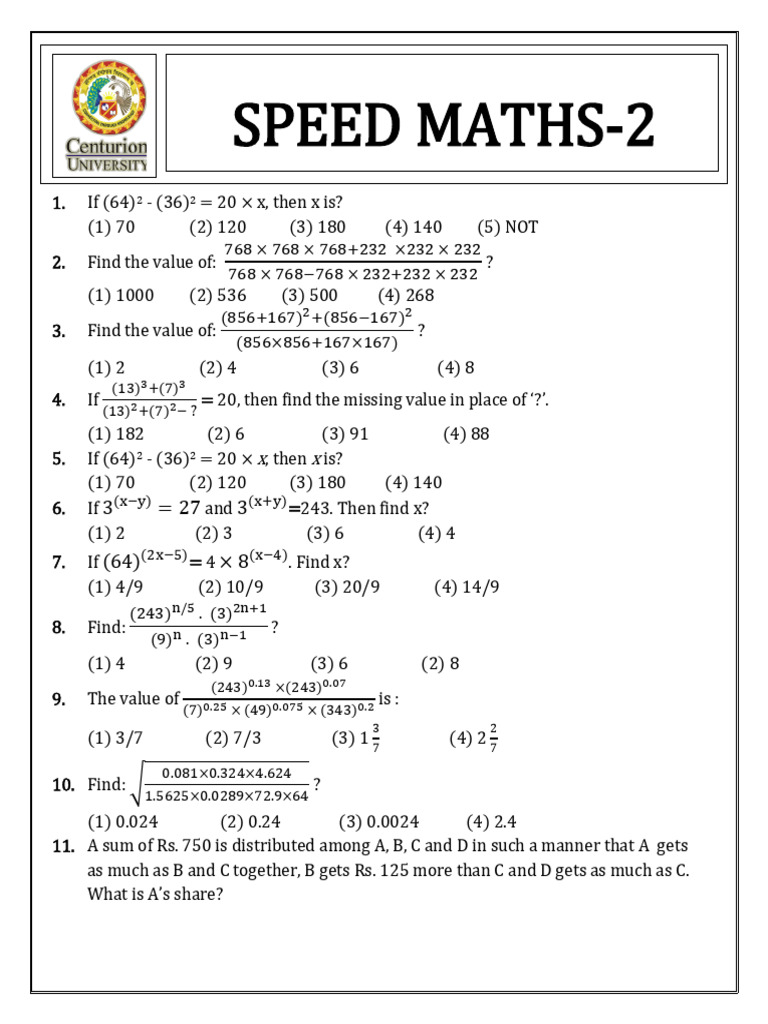 2. SPEED MATHS-2 | PDF