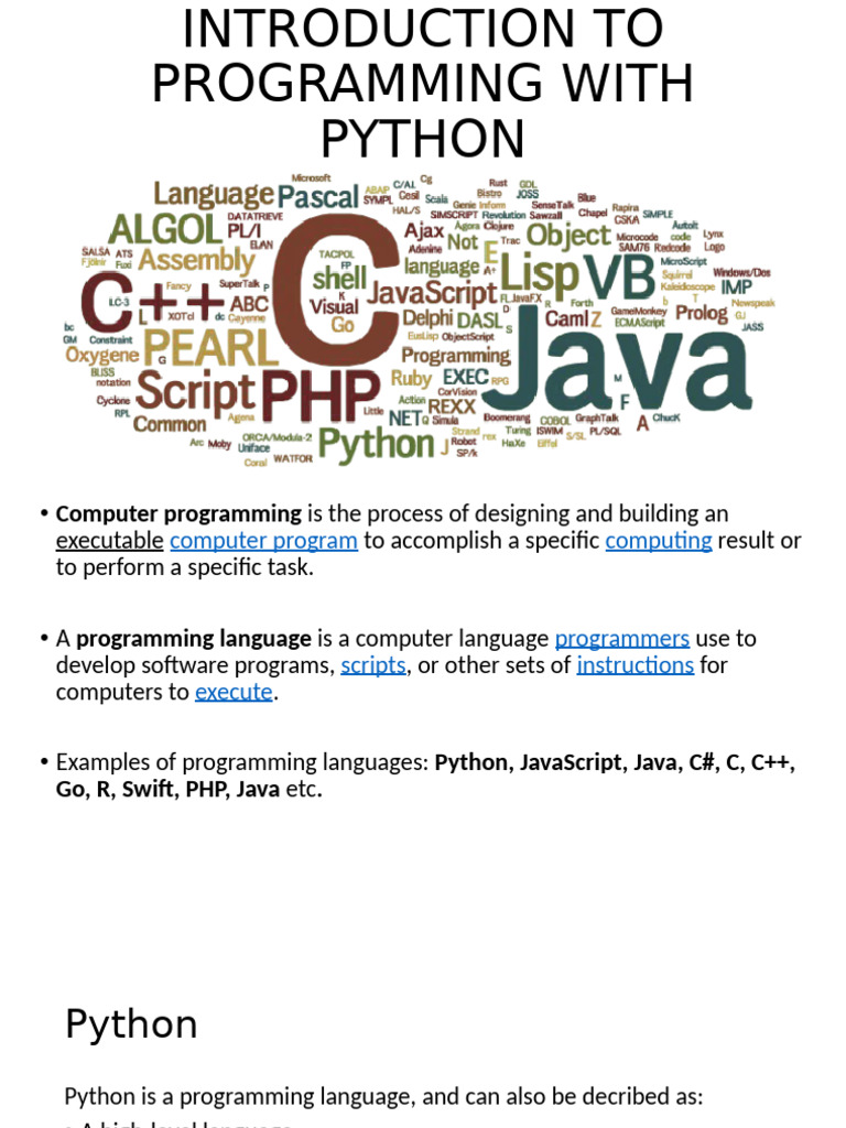 Introduction To Programming With Python | PDF