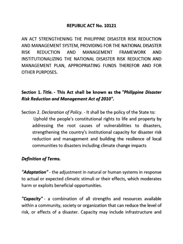 RA 10121 Lecture 1 | PDF