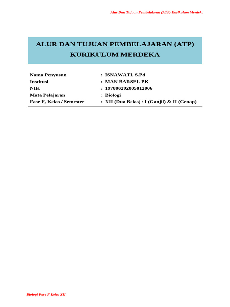ATP Fase F - Biologi | PDF