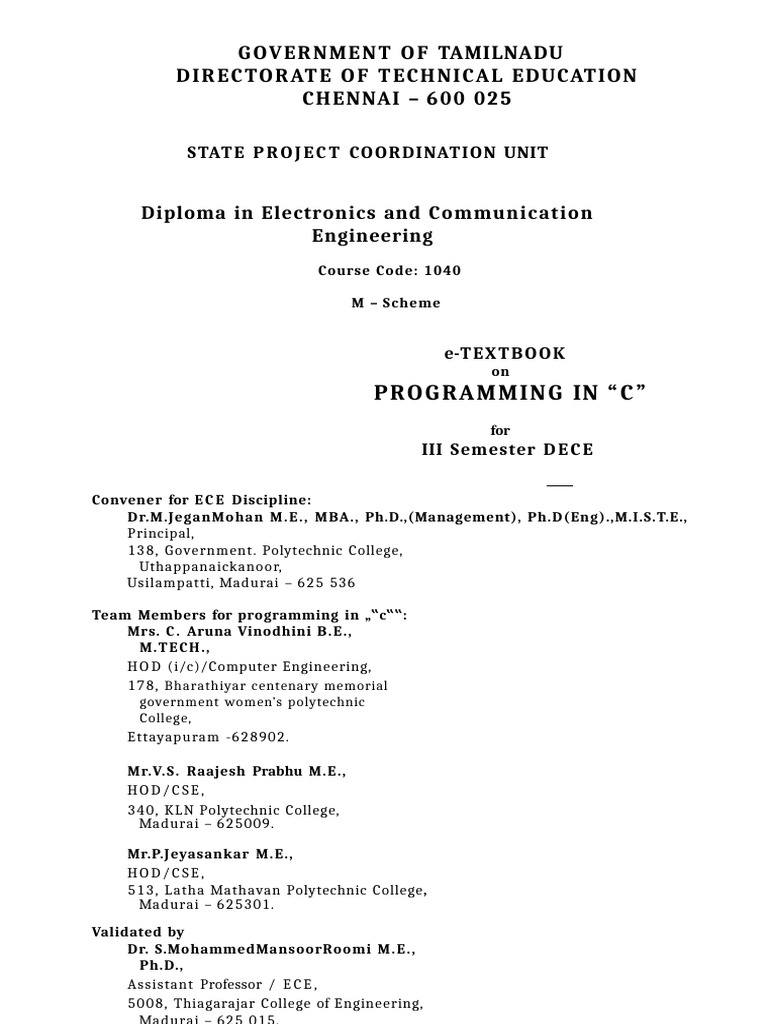 Programming in C | PDF | Computer Program | Computers Programming in C | PDF | Computer Program | Computers