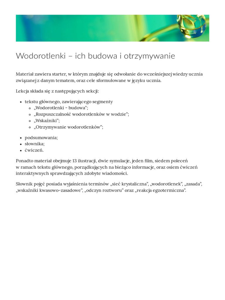 Wodorotlenki Ich Budowa I Otrzymywanie | PDF