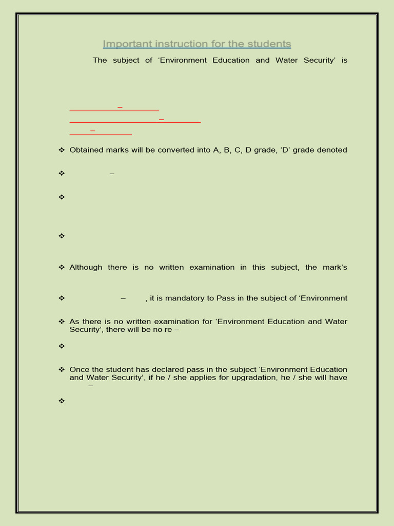 Evs Project Imp Instruction For Sudents | PDF