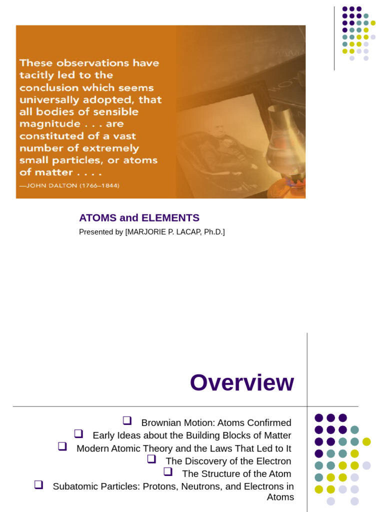 Atoms and Elements | PDF