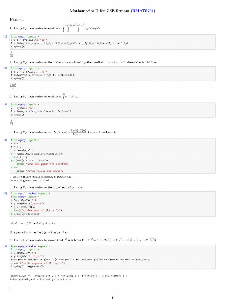 Maths Lab - CSE (QB With Codes) | PDF