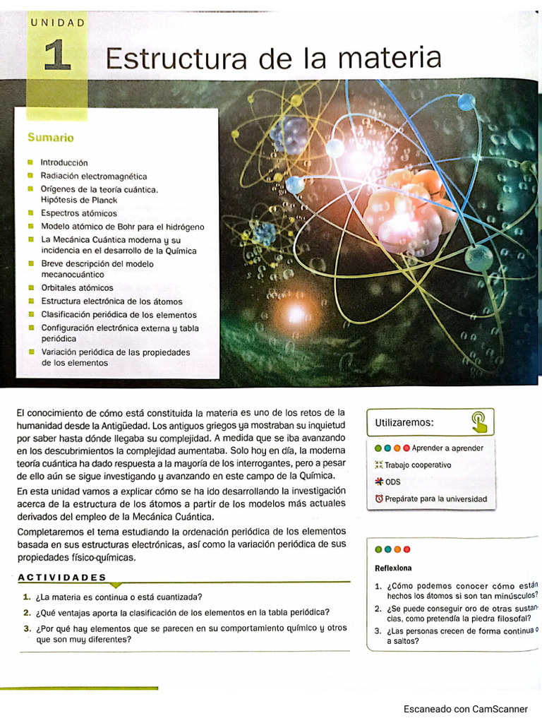 2BACH Tema 1 Estructura de La Materia | PDF