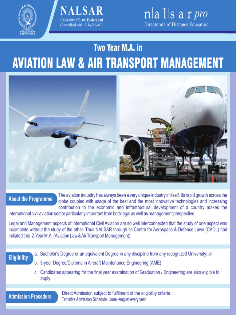 2 Year MA - Aviation Law & Air Transport Management | PDF
