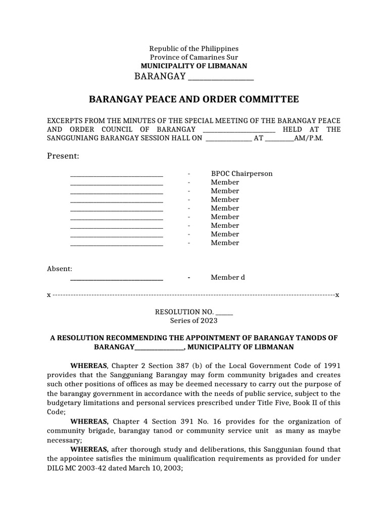 BPOC Resolution | PDF