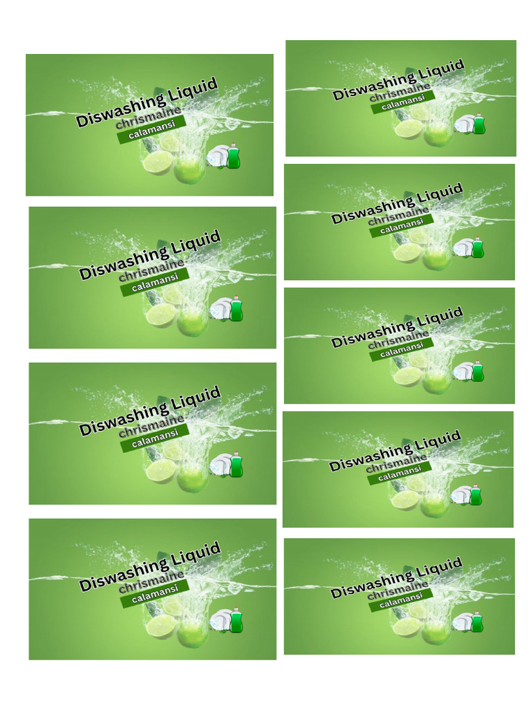 Dishwashing Label | PDF