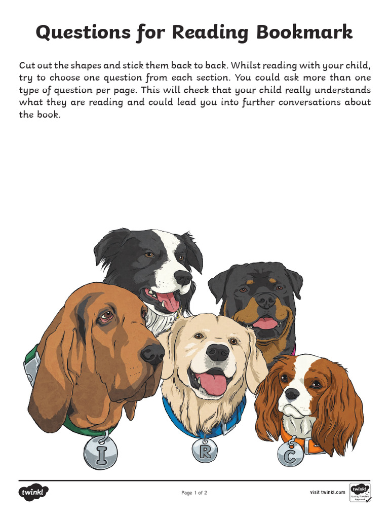 Questions For Reading Bookmark Question Cards | PDF