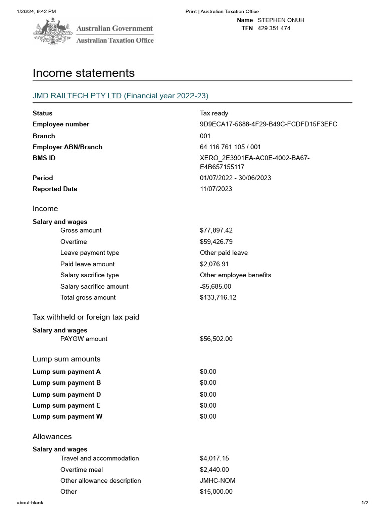 Print - Australian Taxation Office | PDF