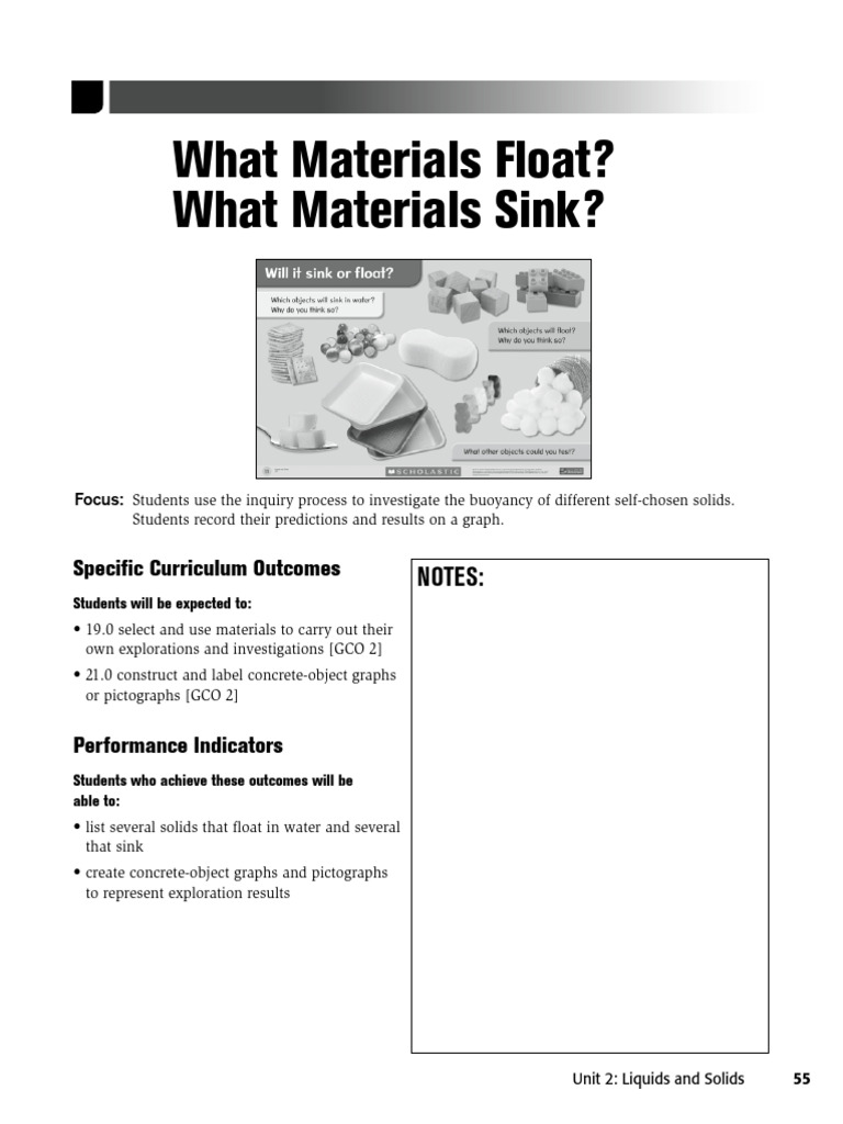 55 What Materials Float Sink | PDF