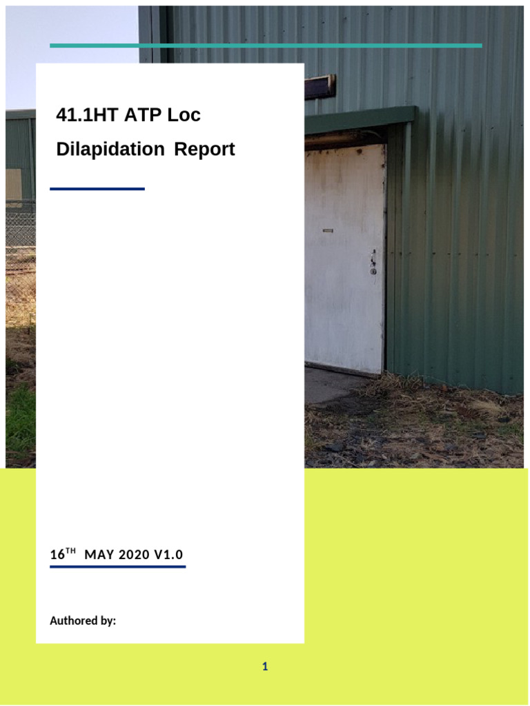 41.1HT ATP Loc Dilapidation Report V1.0 | PDF