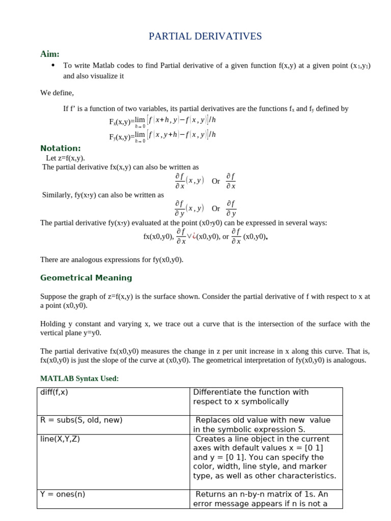 MATLAB Code Week 6 and 7 | PDF