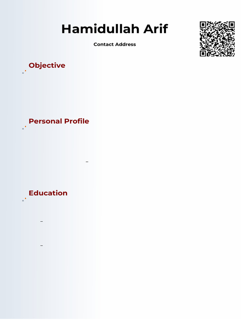 Hamidullah Arif CV | PDF