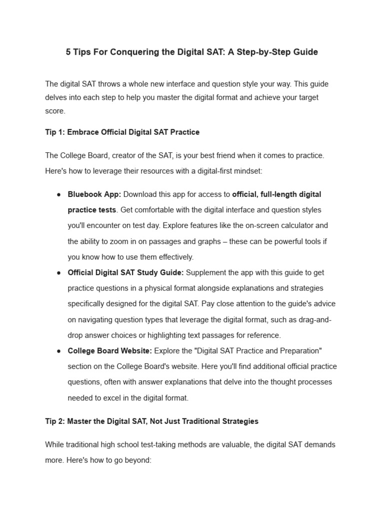 5 Tips For DSAT Success | PDF