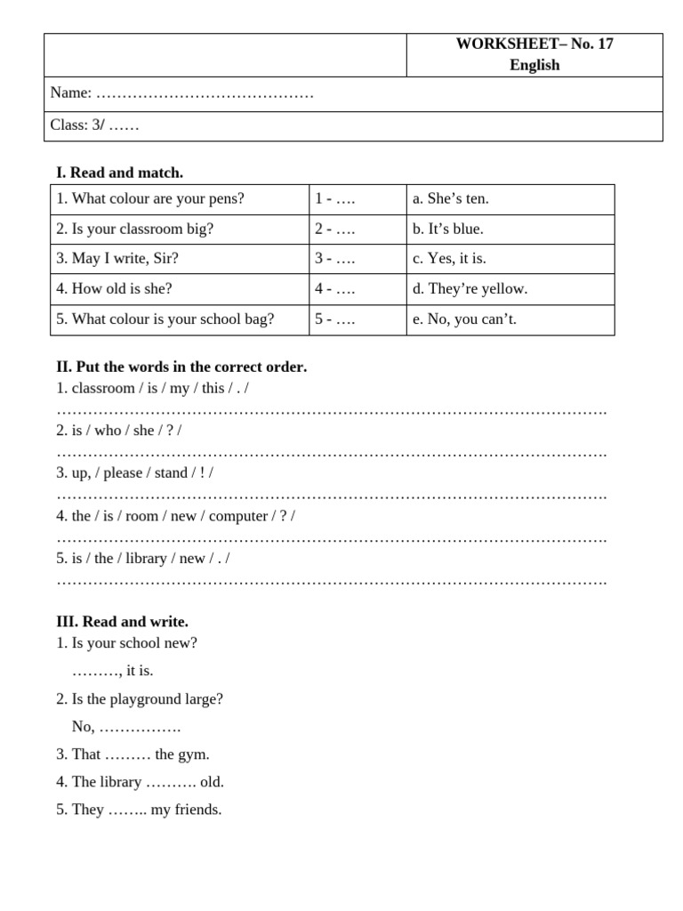 K3 - Phieu BT So 17 | PDF