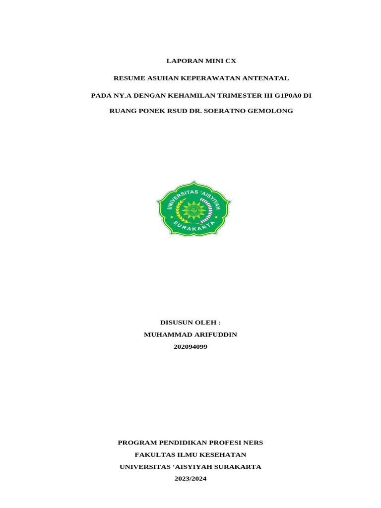 LAPORAN EVALUASI MINI CX PONEK MUHAMMAD ARIFUDDIN 202314099 | PDF