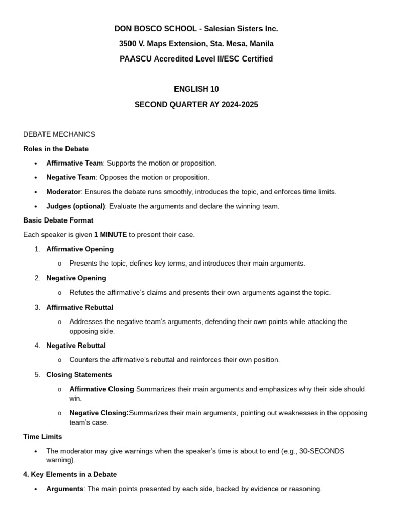 Debate Mechanics | PDF