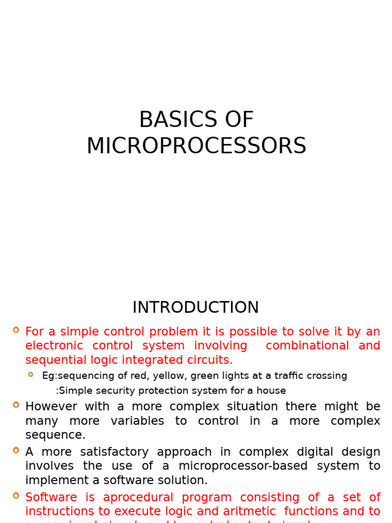 Mecha Lec 6 Basics of Microprocessors | PDF