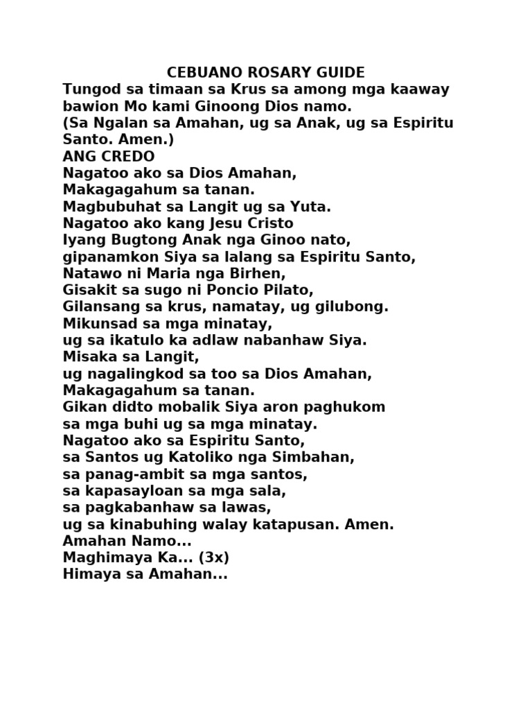 Cebuano Rosary Guide | PDF