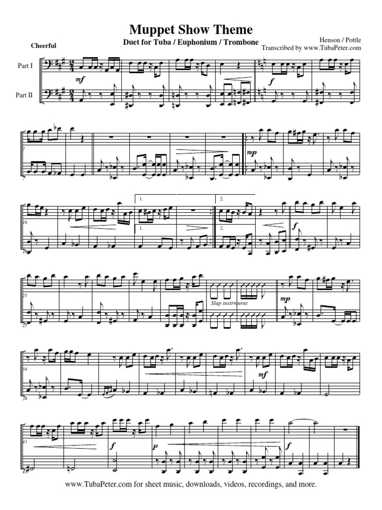 Muppet Show Theme Pdf